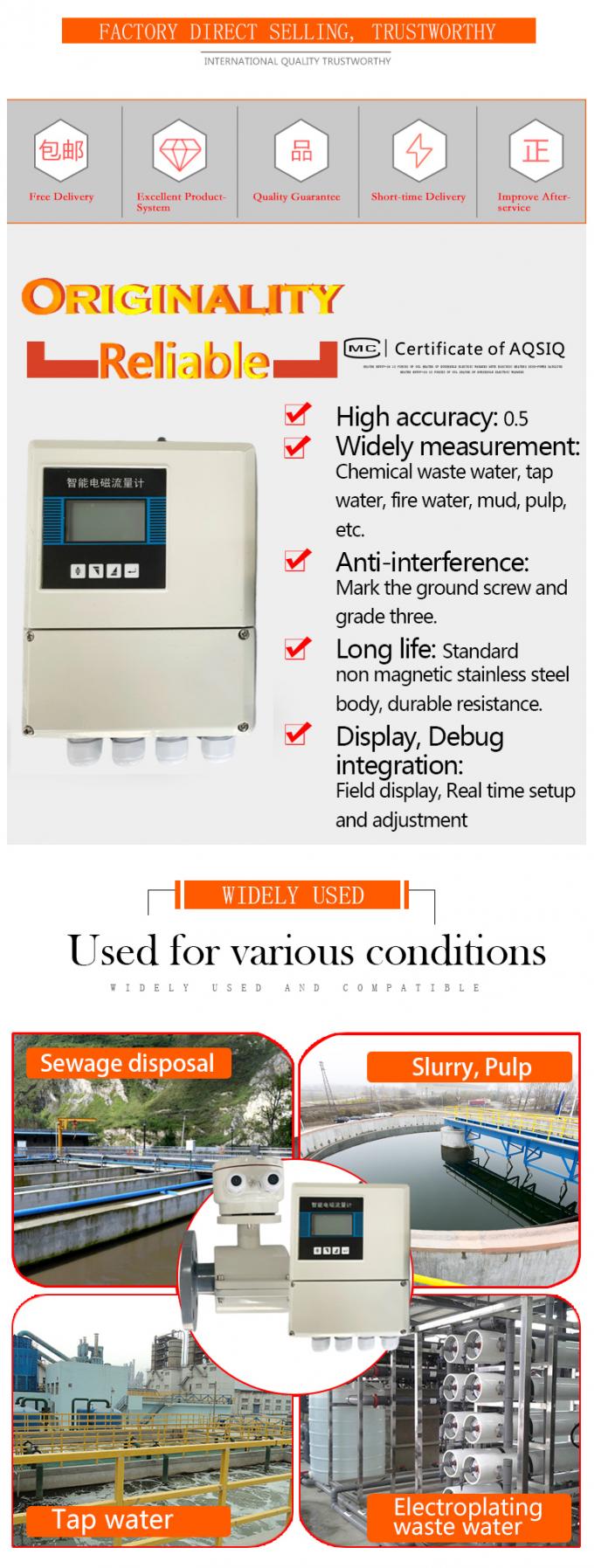 Split Type Electromagnetic Flow Meter