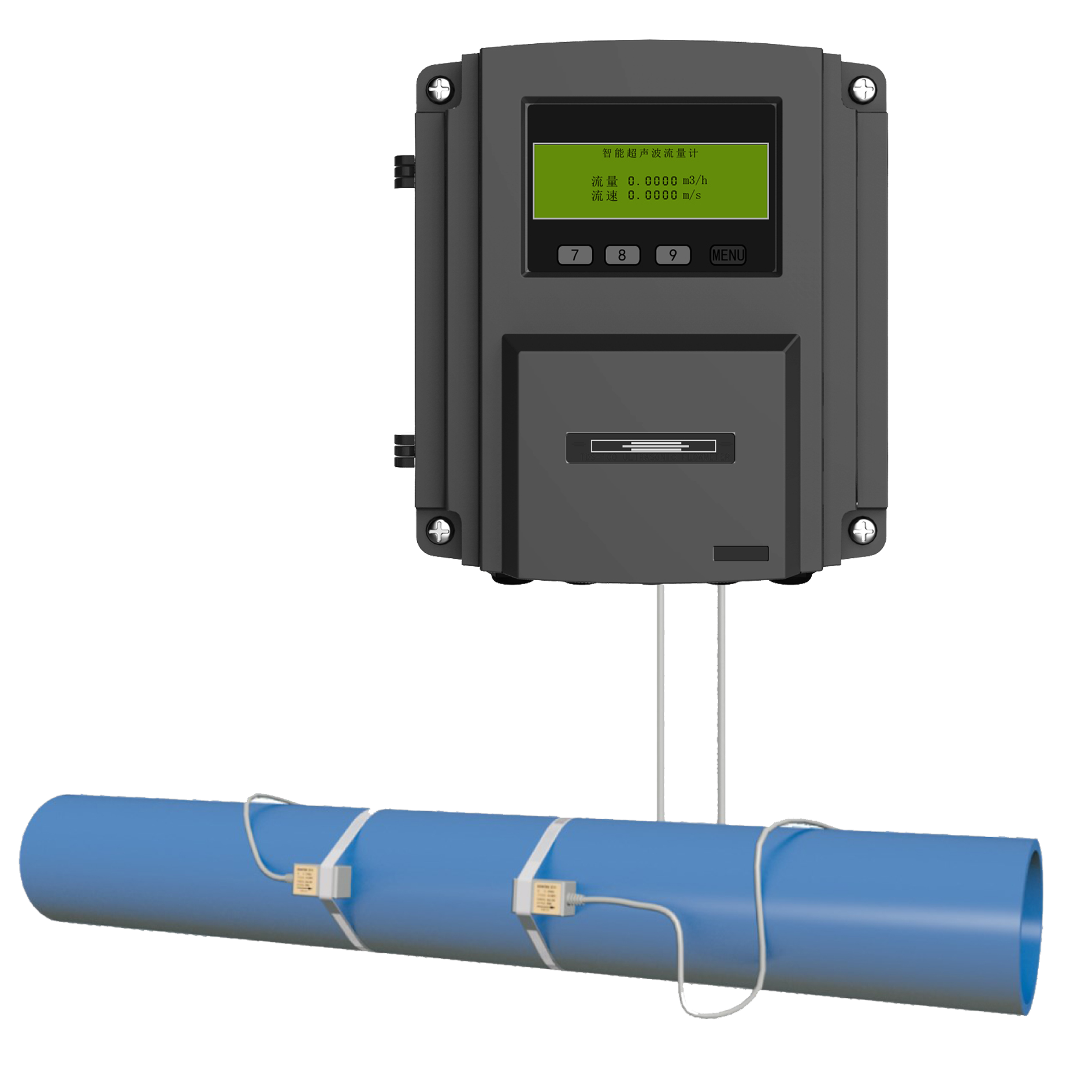 Fixed ultrasonic flowmete
