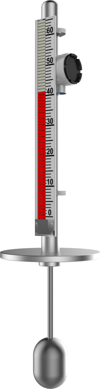 Top-mounted Magnetic Level Gauge With Remote Transmission